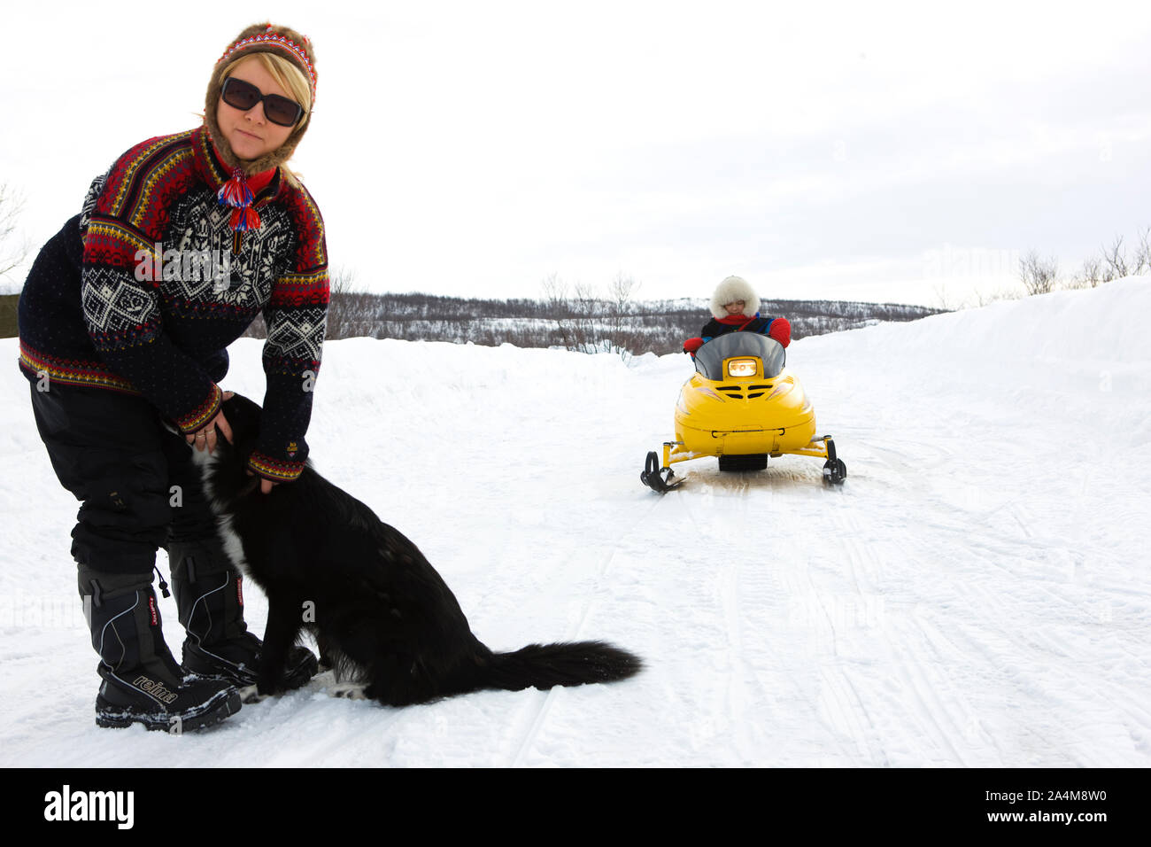 Laplander woman with dog. Lapp / Lapps / Laplander / Laplanders ...