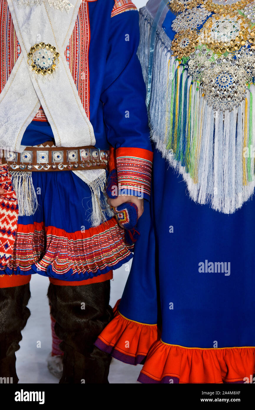 Laplander wedding. Laplander traditional wedding costumes. Groom ...