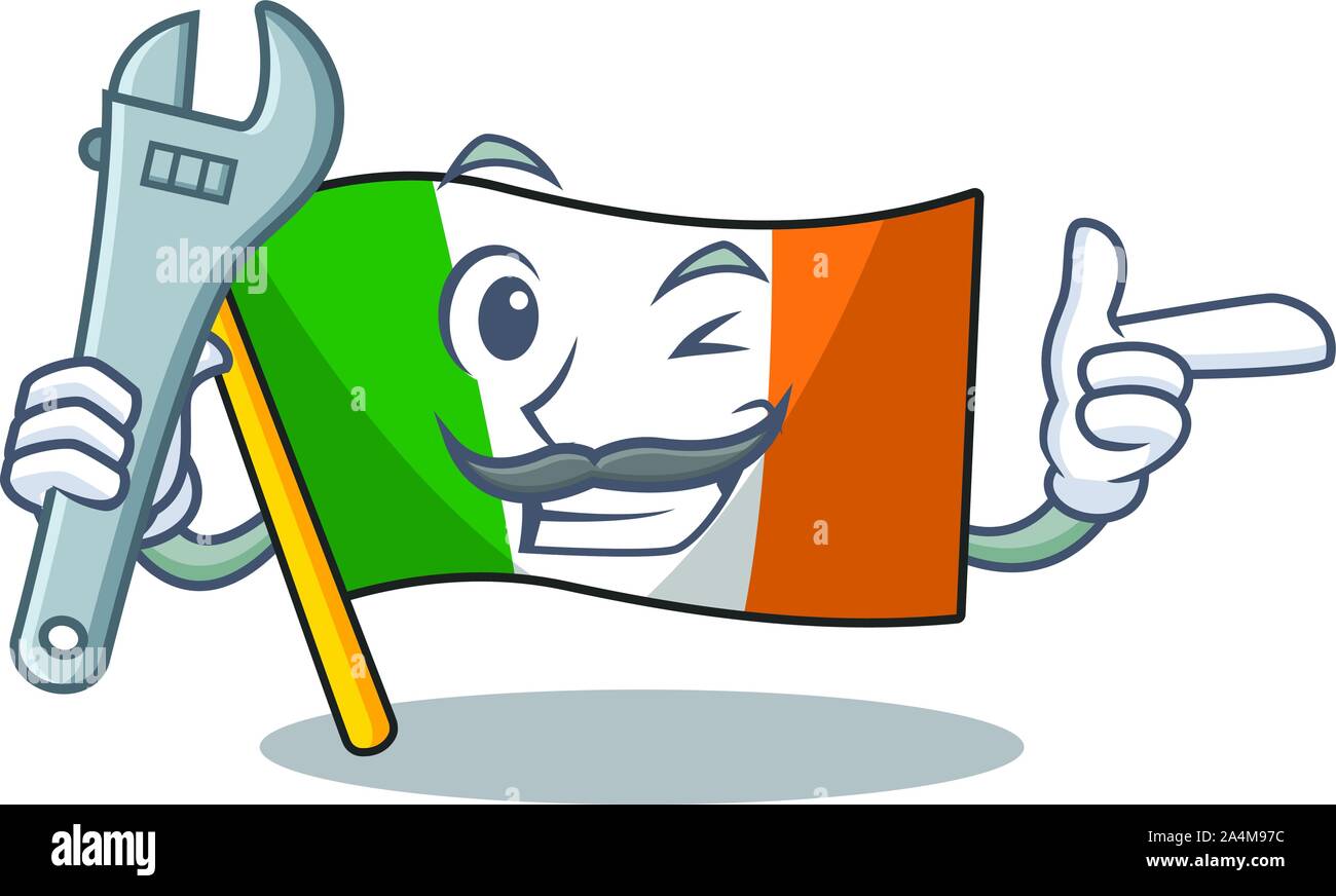 Mechanic flag ireland mascot the character shape Stock Vector Image ...