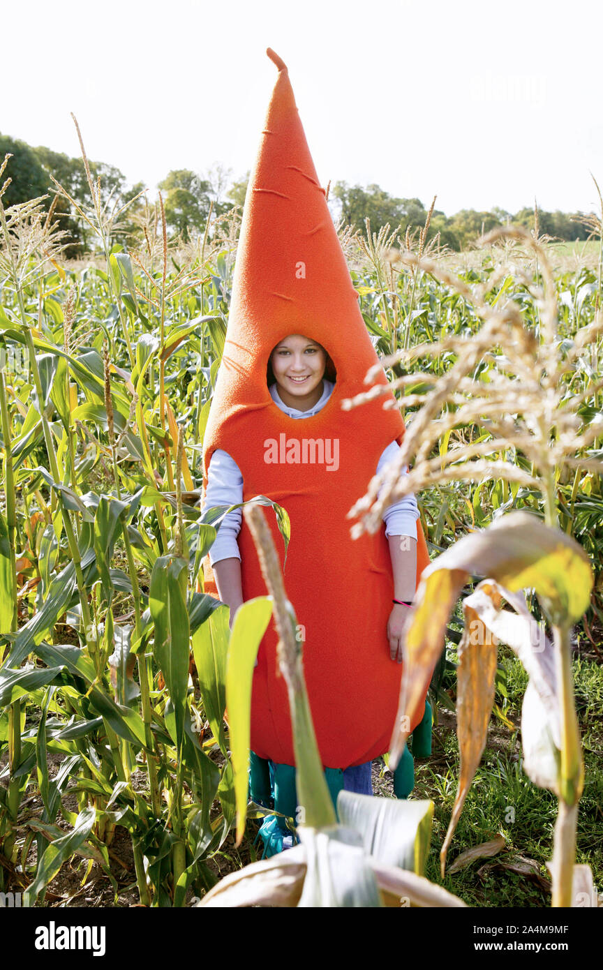 Kid wearing vegetable suits Stock Photo - Alamy