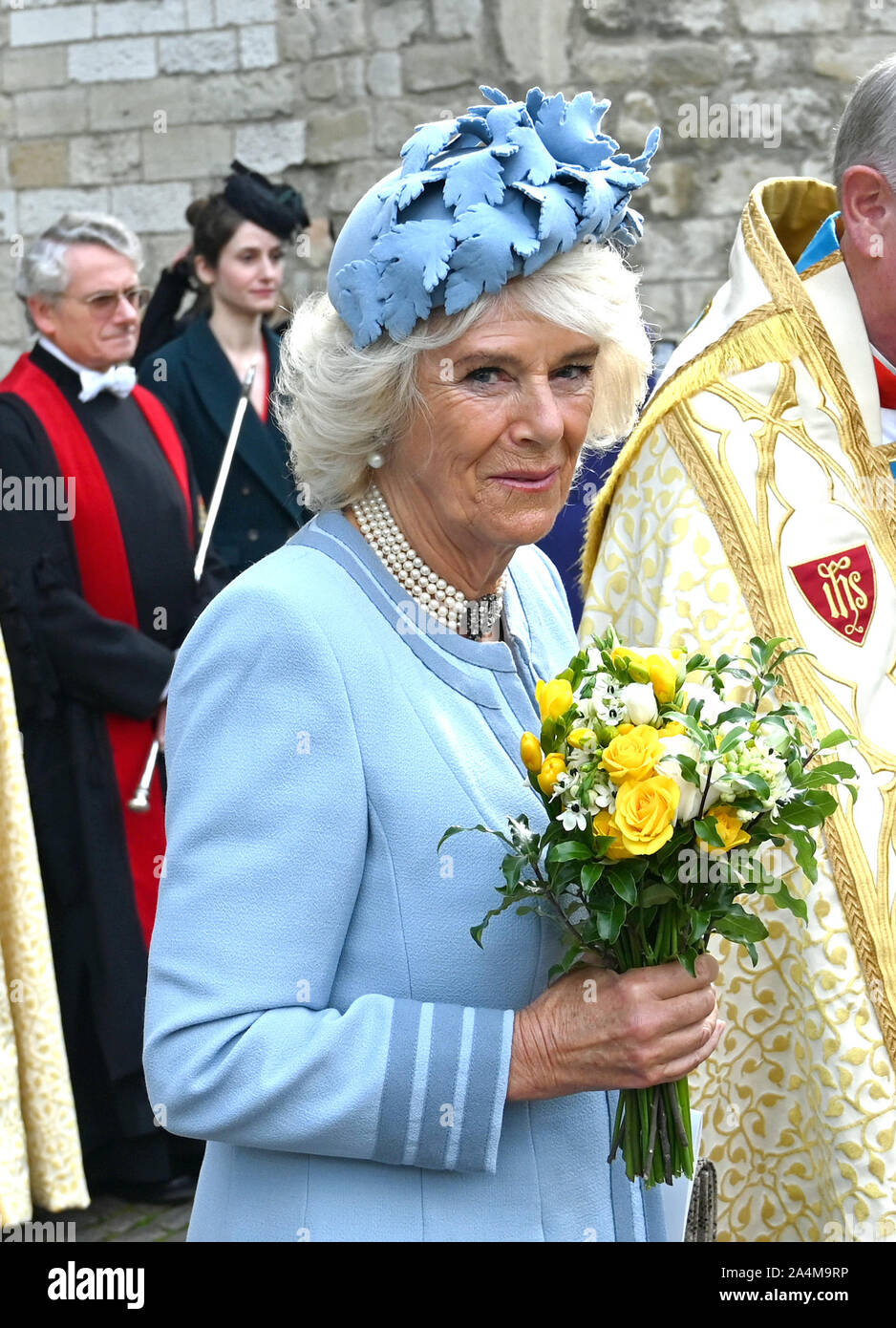 The Duchess of Cornwall, who accompanied Queen ELizabeth II, at the end ...