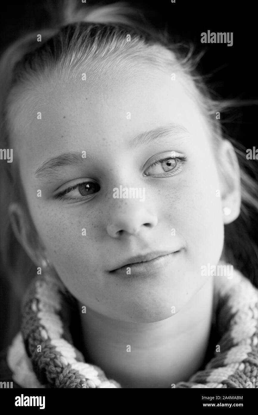 Girl 13 years in Black and White Stock Photos & Images - Alamy
