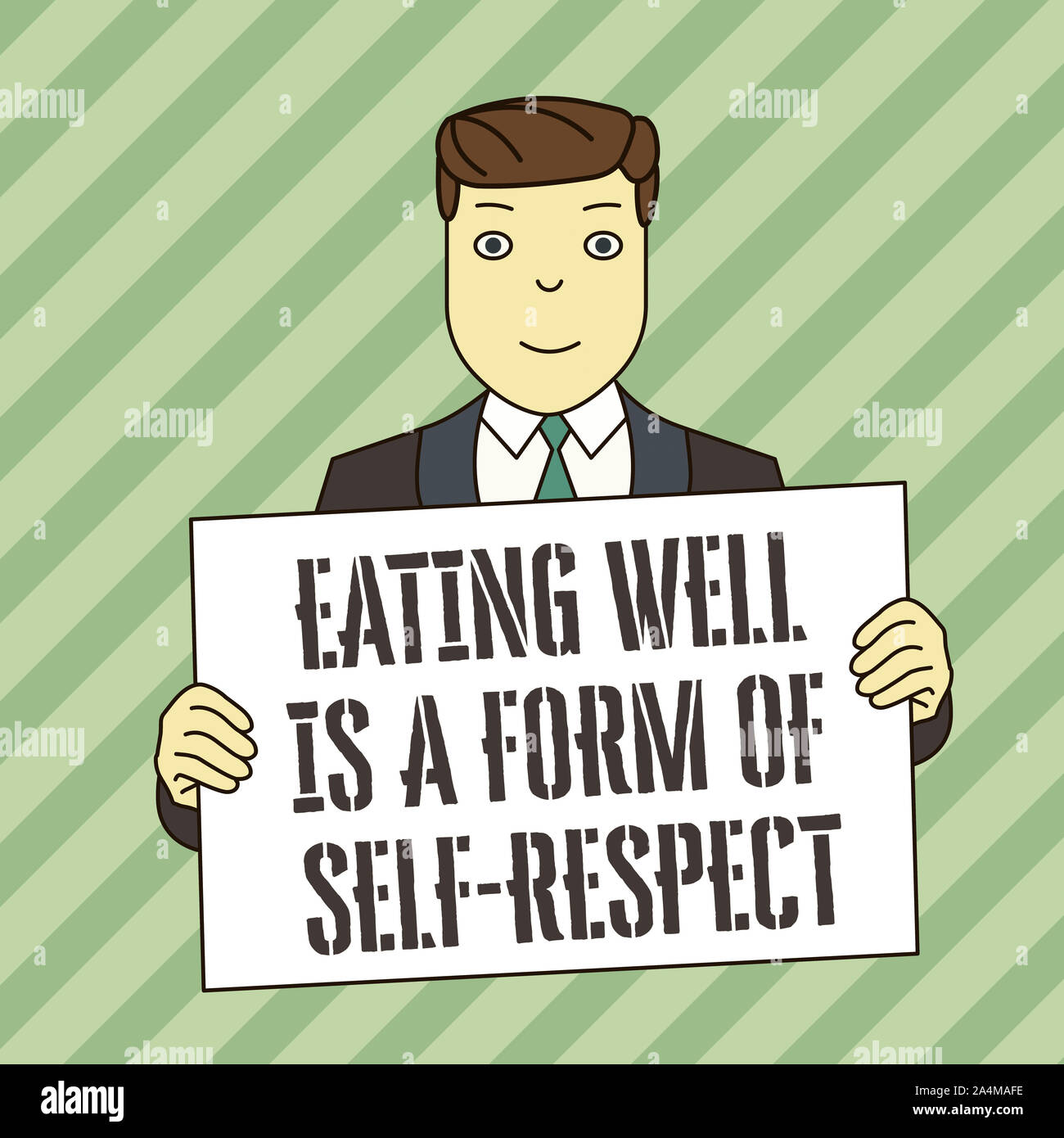 Conceptual hand writing showing Eating Well Is A Form Of Self Respect ...