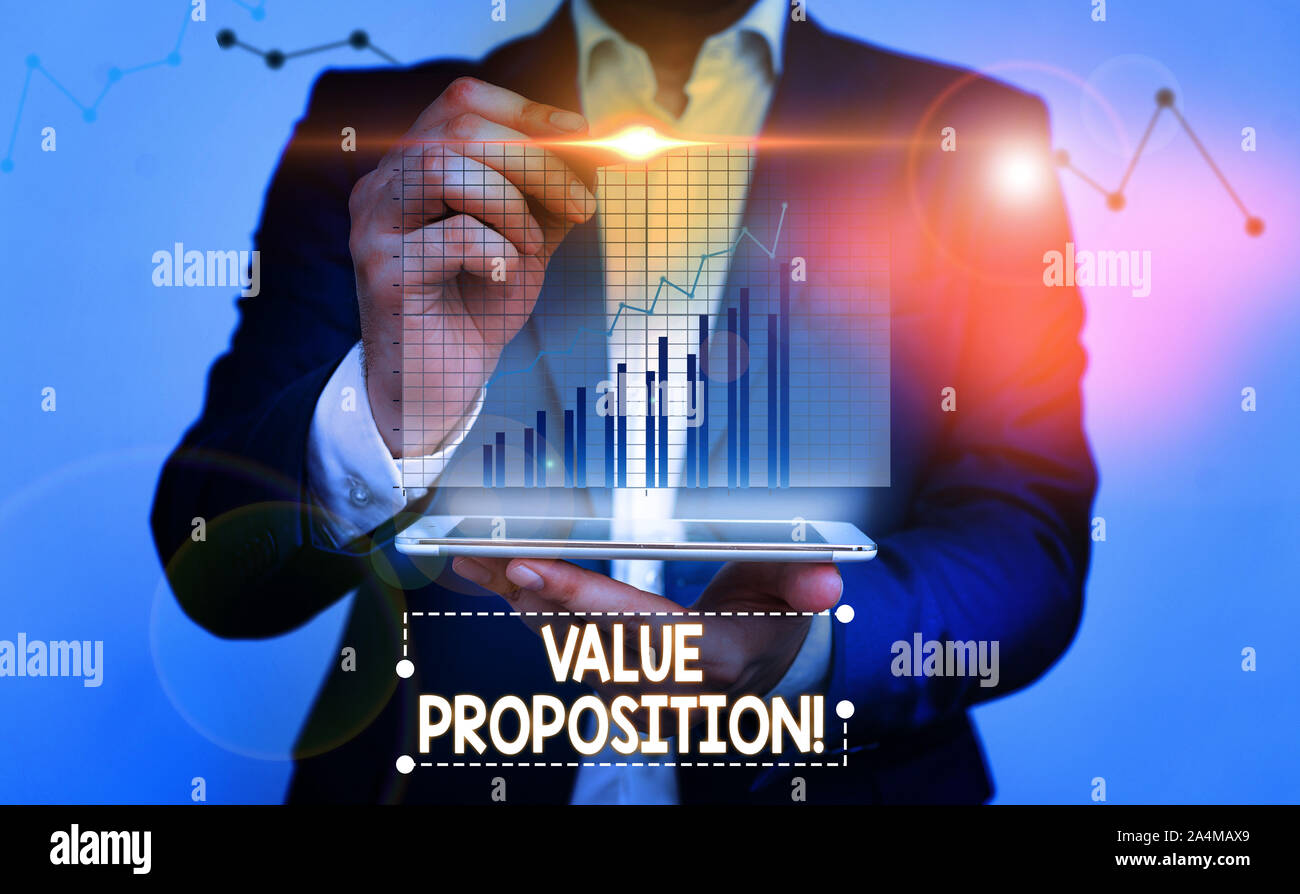 Writing note showing Value Proposition. Business concept for innovation ...