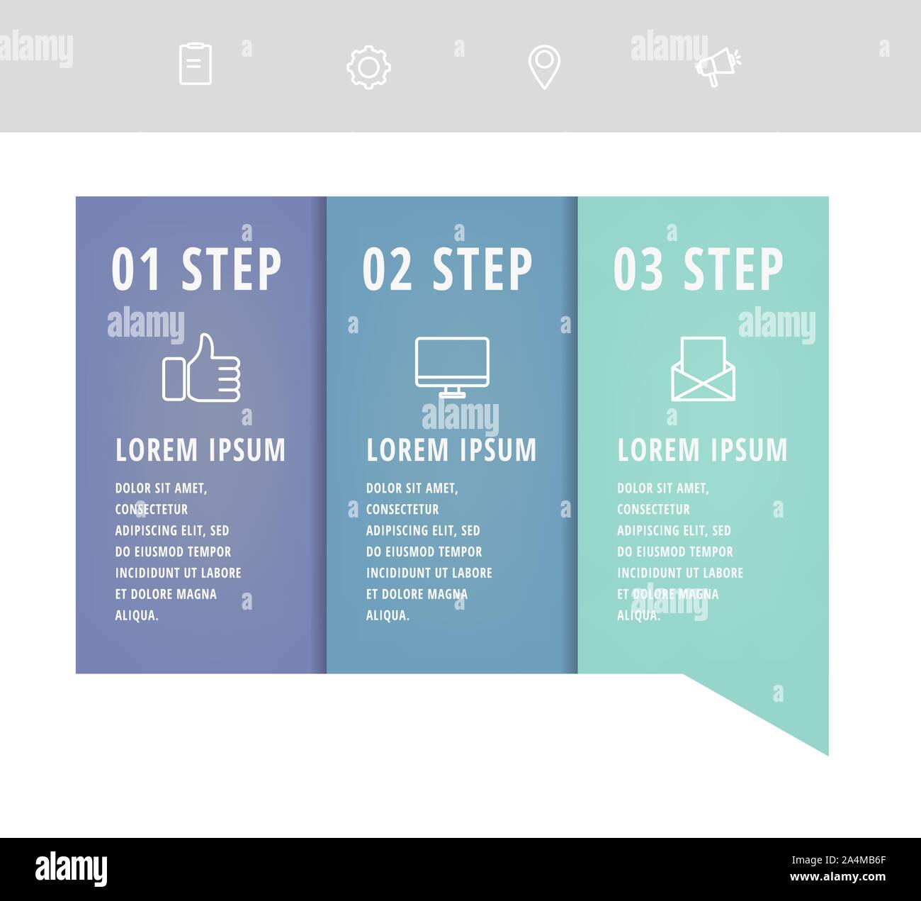 Vector infographic flat template arrows for three diagrams, graph, presentation. Business ...