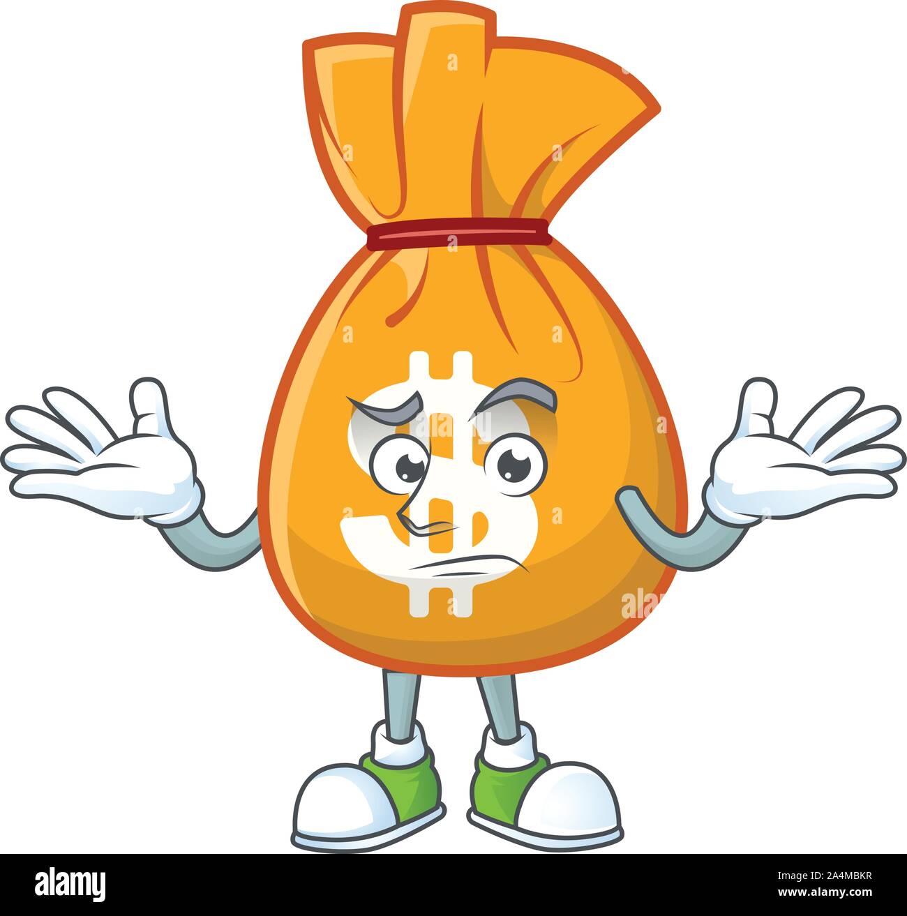 Grinning cartoon bag of money with mascot Stock Vector Image & Art - Alamy