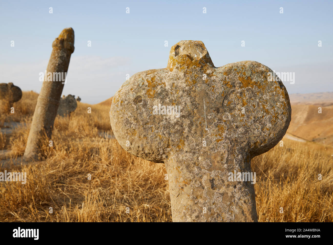 The cemetery Khaled-e Nabi in the north of Iran north of the city of ...