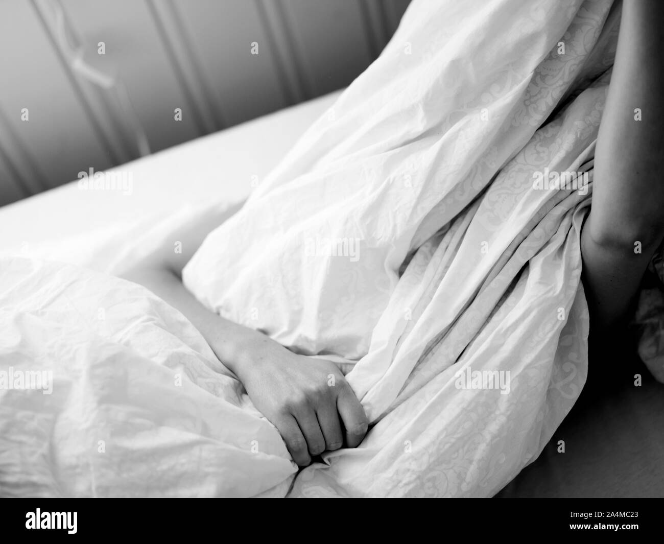 Hands hiding Black and White Stock Photos & Images - Alamy
