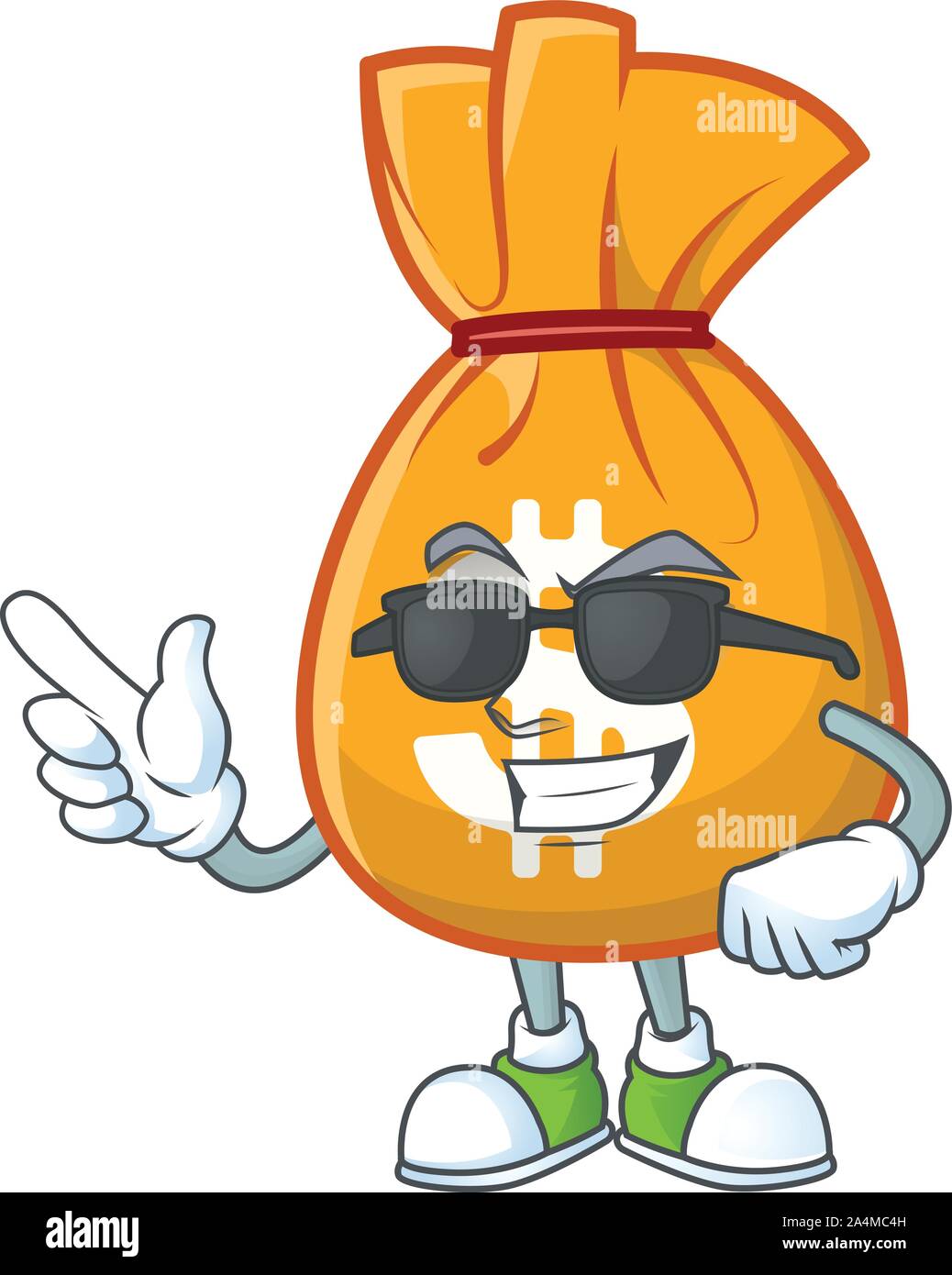 Super cool cartoon bag of money with mascot Stock Vector Image & Art ...