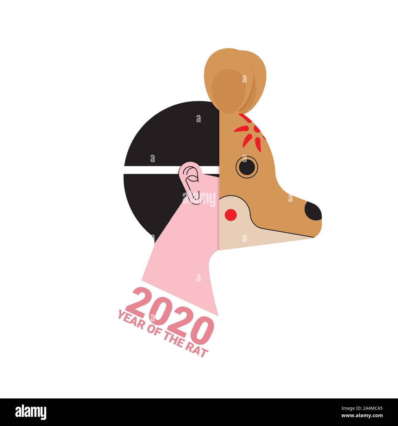 Year of the Rat 2020. Rat mask. - Vector illustration Stock Vector ...