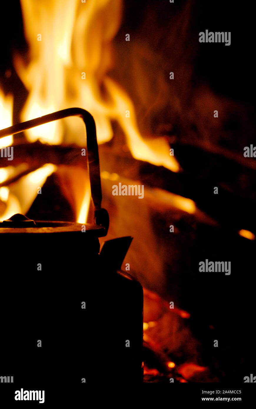 Fireplace - open fire Stock Photo - Alamy