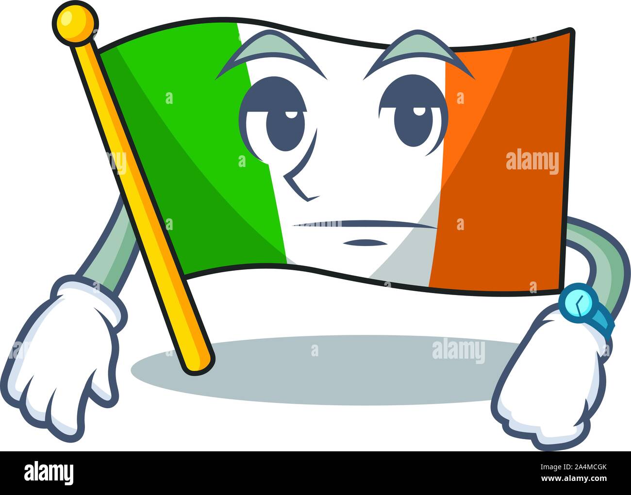Waiting flag ireland mascot the character shape Stock Vector Image ...