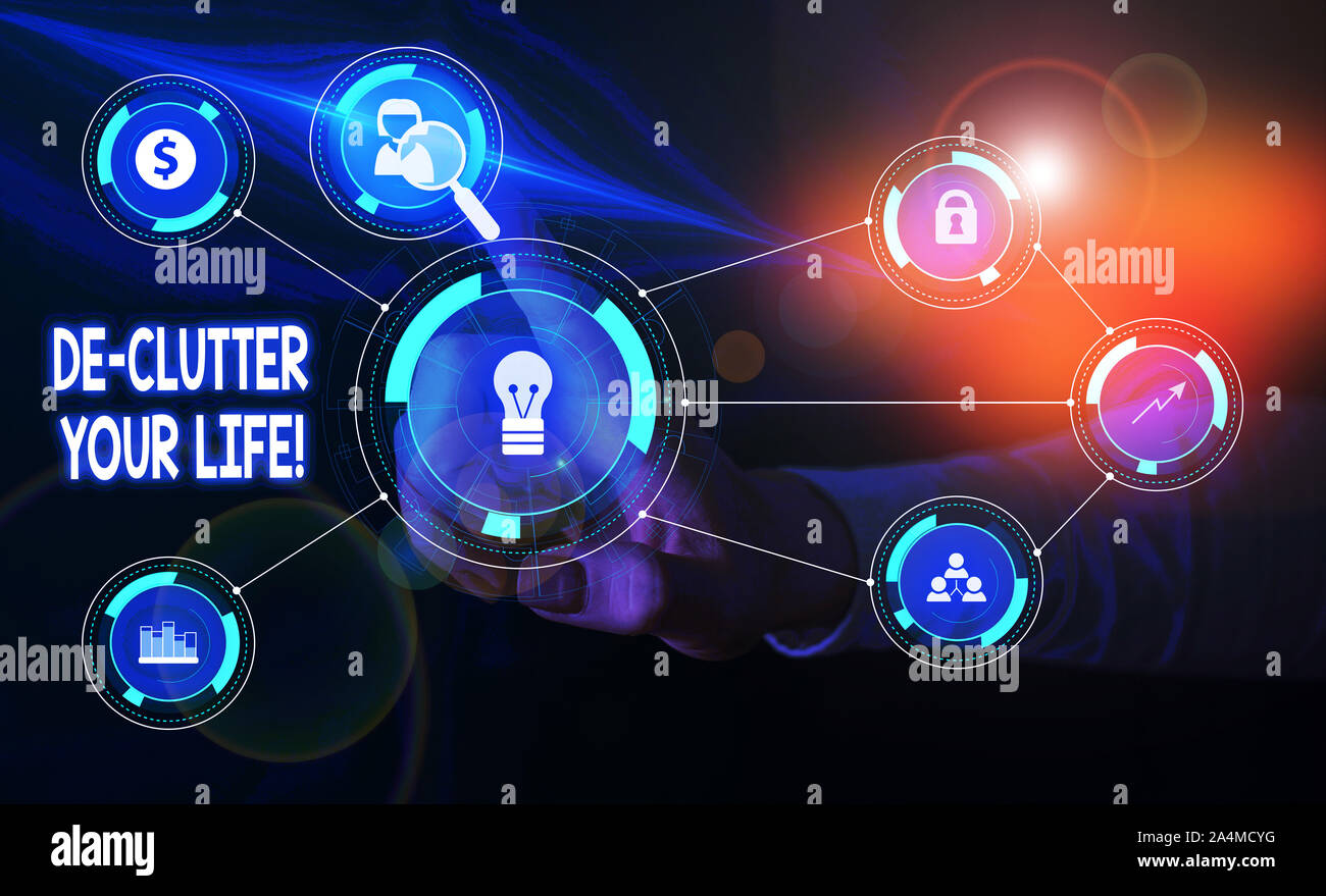 Handwriting text De Clutter Your Life. Conceptual photo remove ...