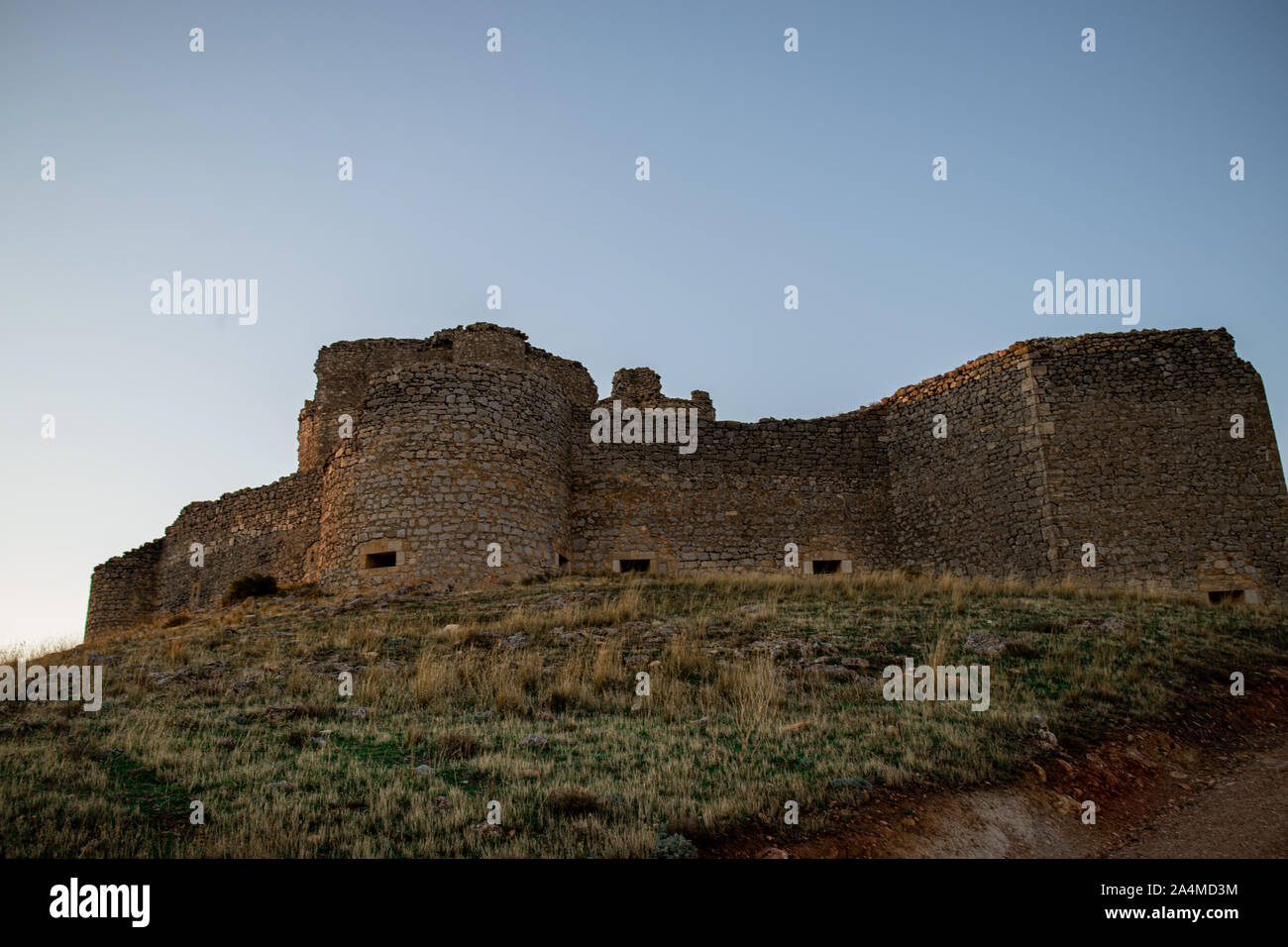 Wide-angle photograph of Castillo de Puebla de Almenara in Castilla La ...