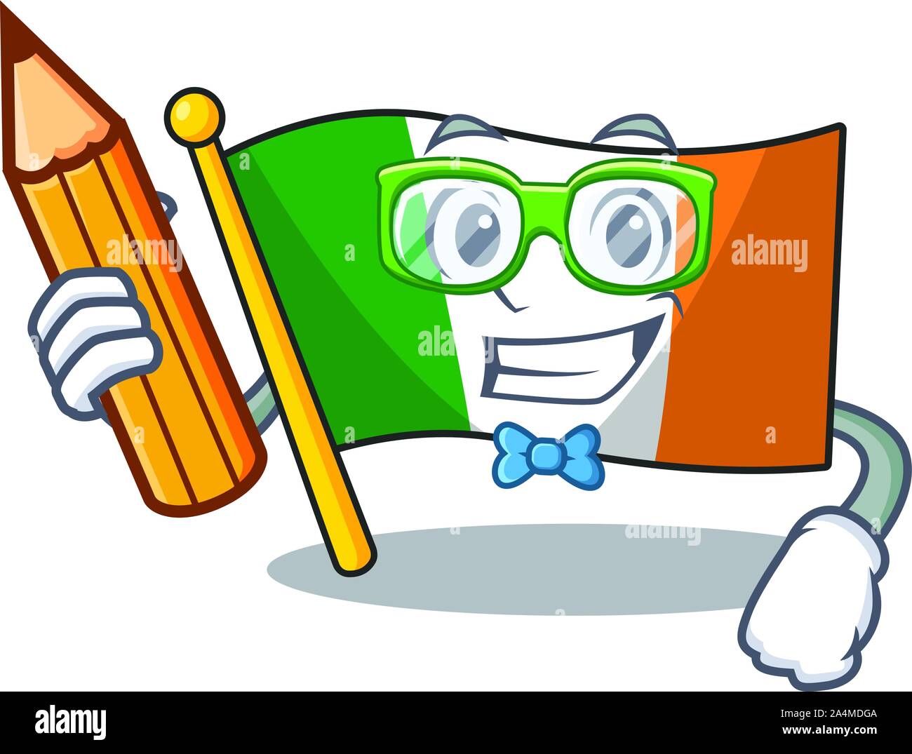 Student flag ireland hoisted above cartoon pole Stock Vector Image ...