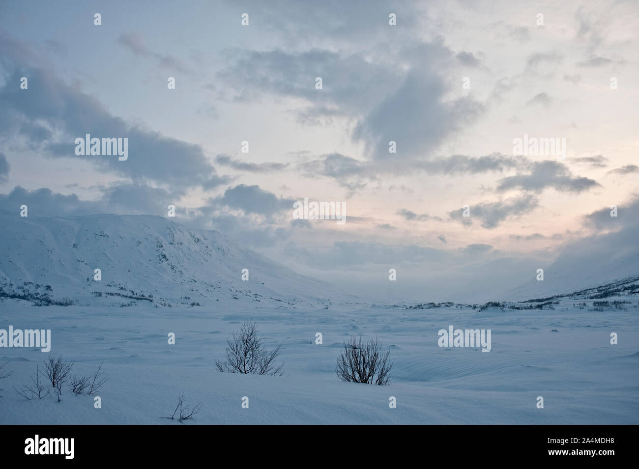 The blue hour high in the norwegian mountains Stock Photo - Alamy