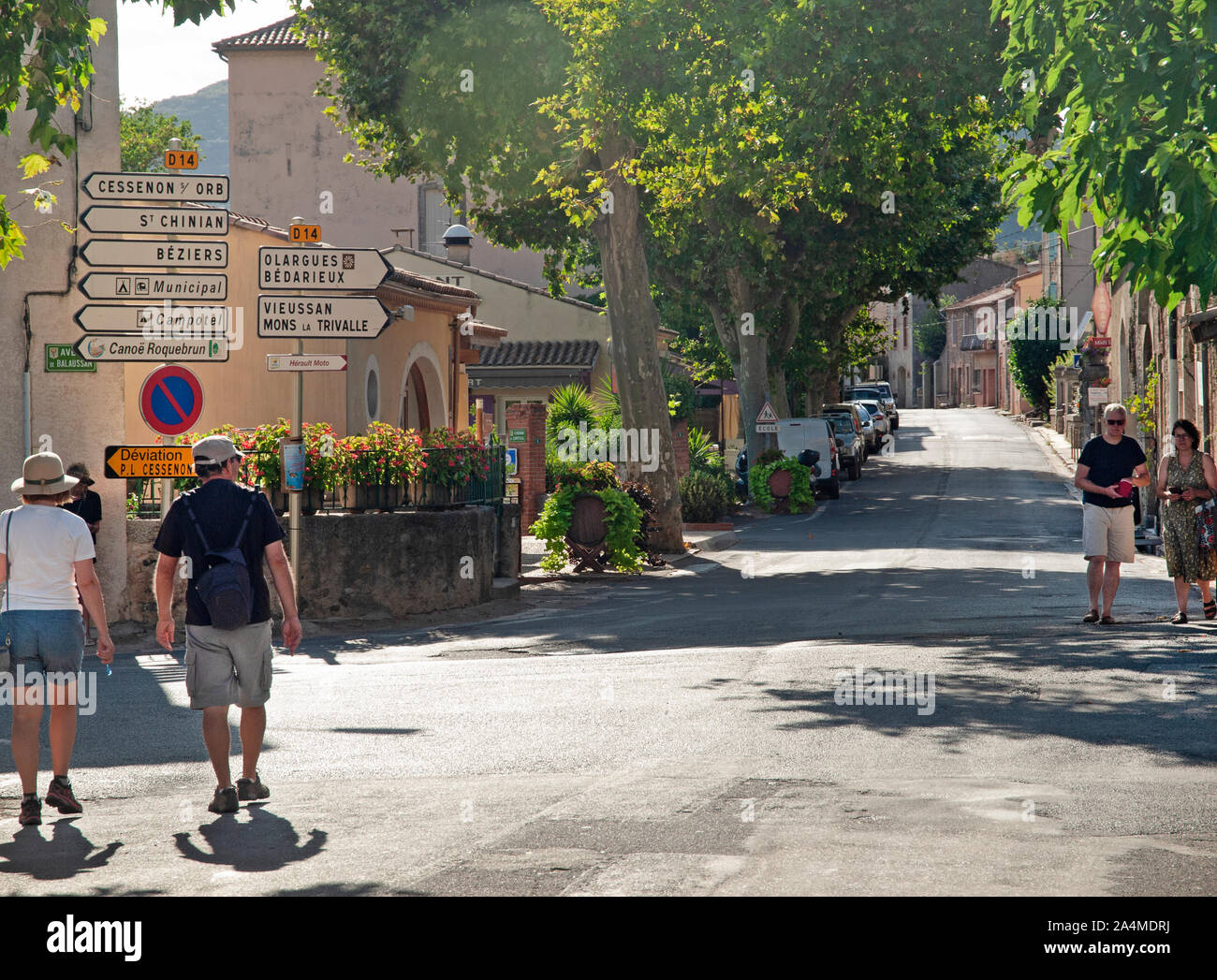 The beautiful village of Roquebrun in the High Languedoc Stock Photo ...
