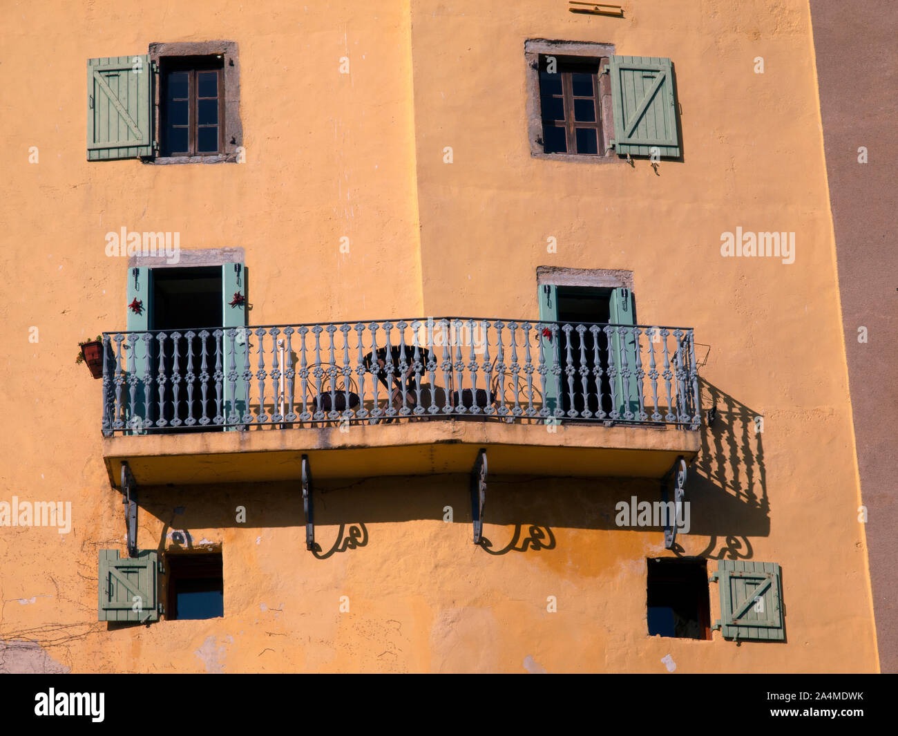 The beautiful village of Roquebrun in the High Languedoc Stock Photo ...