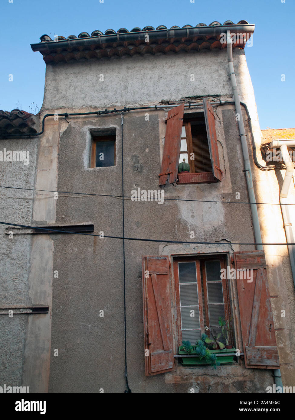 The beautiful village of Roquebrun in the High Languedoc Stock Photo ...