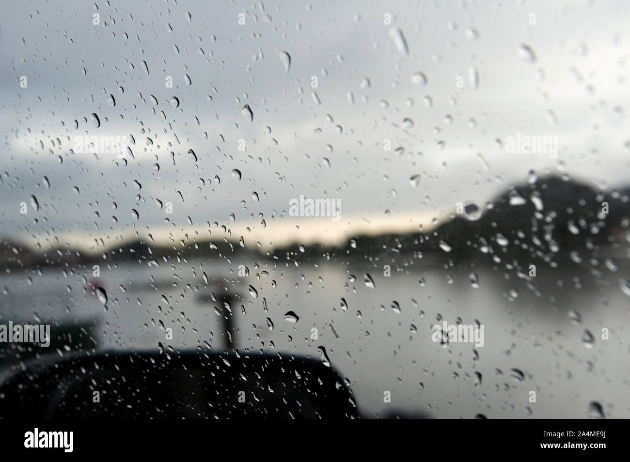 Rain Drops On The Window Screen Stock Photo - Alamy