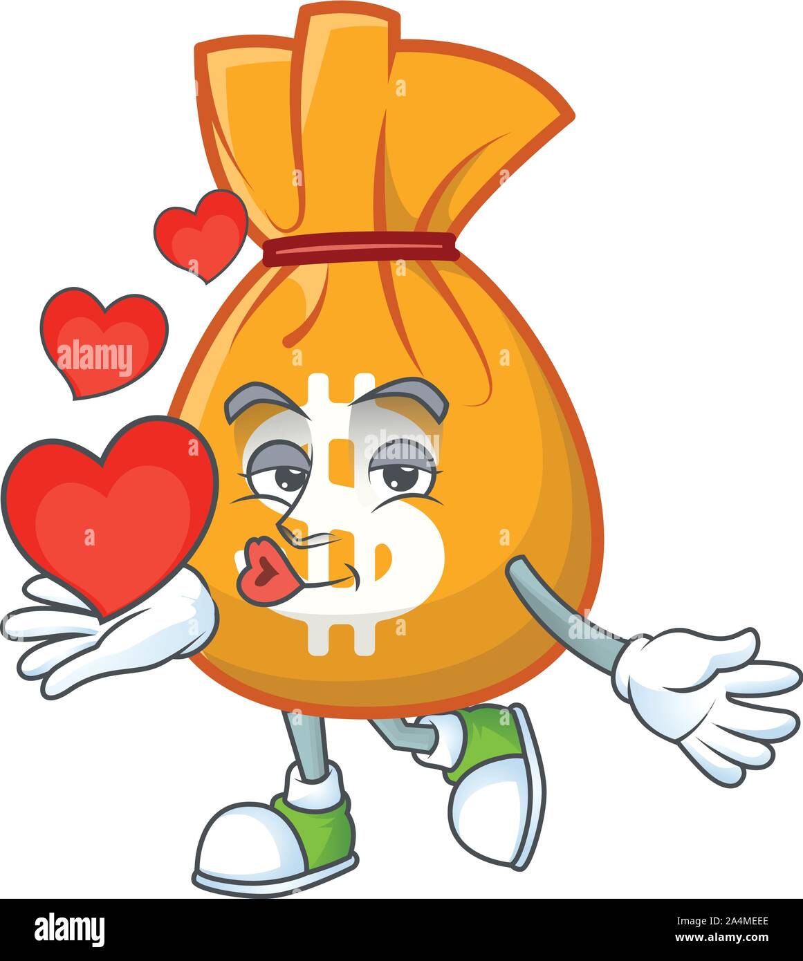 Cartoon character heart shape dollar Stock Vector Images - Alamy