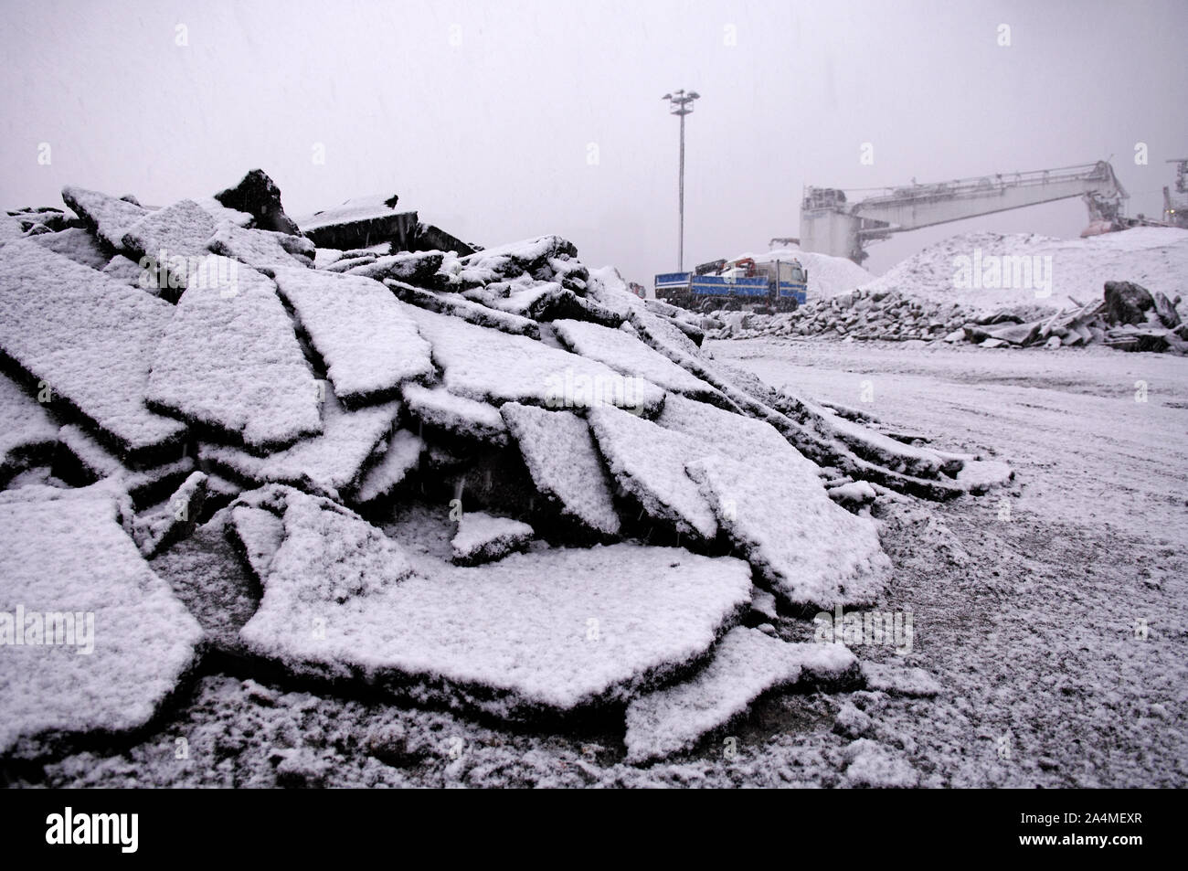 Pieces of asphalt in industrial area Stock Photo - Alamy