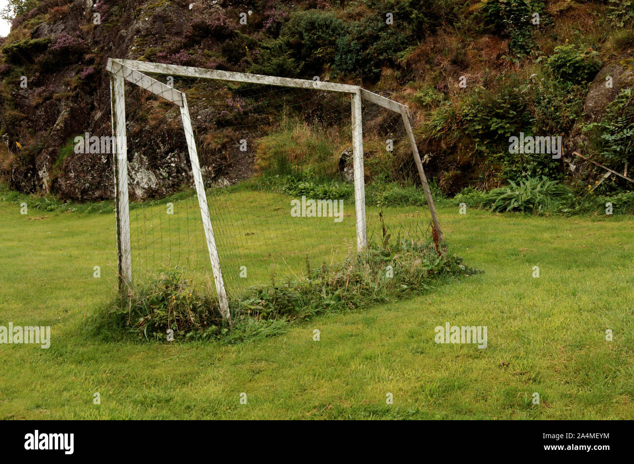 Soccer goal - Empty goal Stock Photo - Alamy