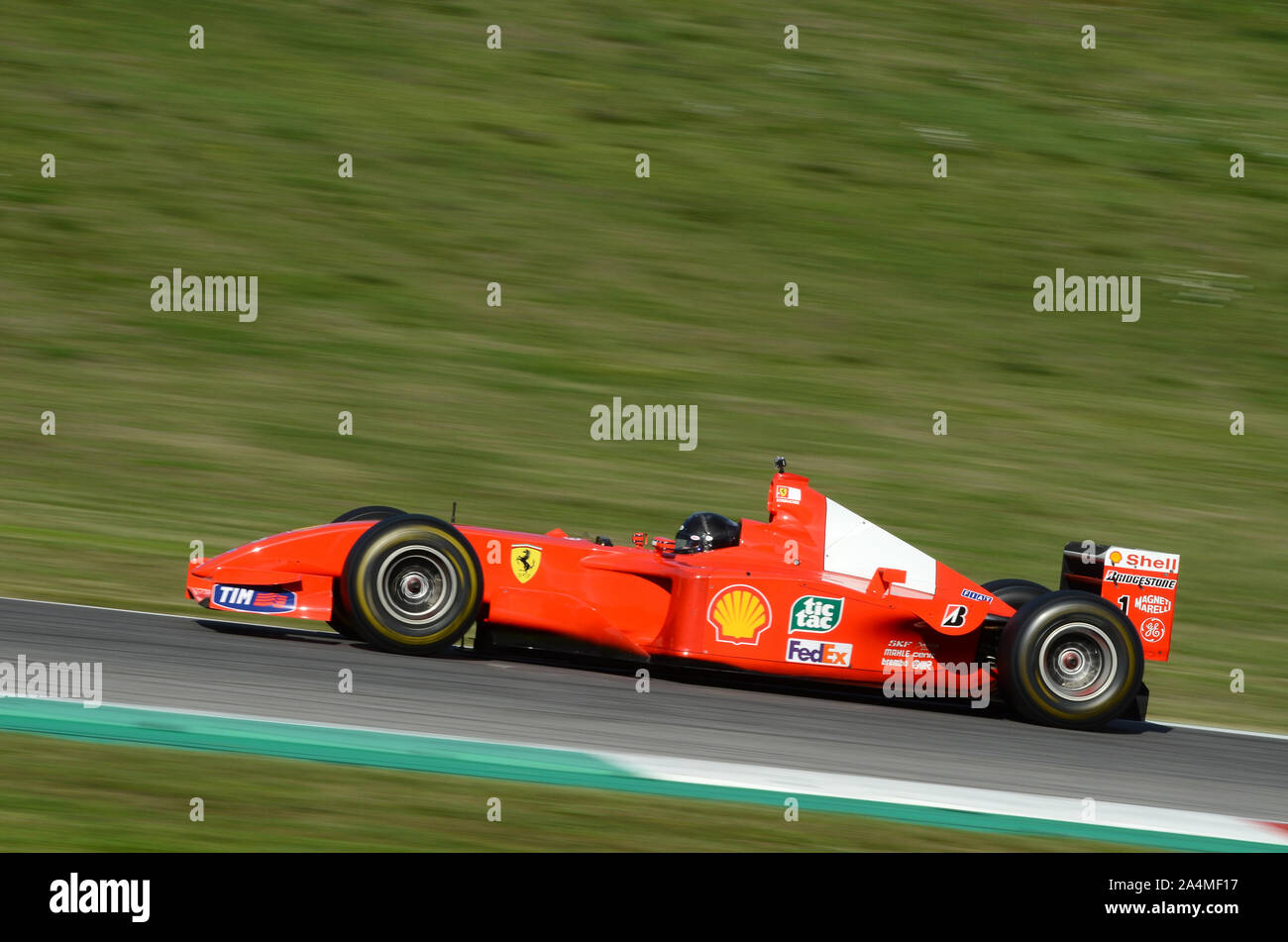 MUGELLO, IT, October 2017: Ferrari F1 2001 ex Michael Schumacher in ...