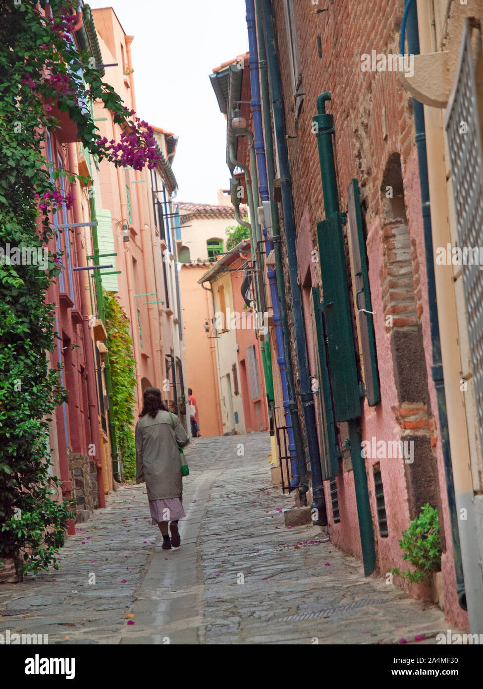 A quiet back street in the town of Collioure Stock Photo - Alamy