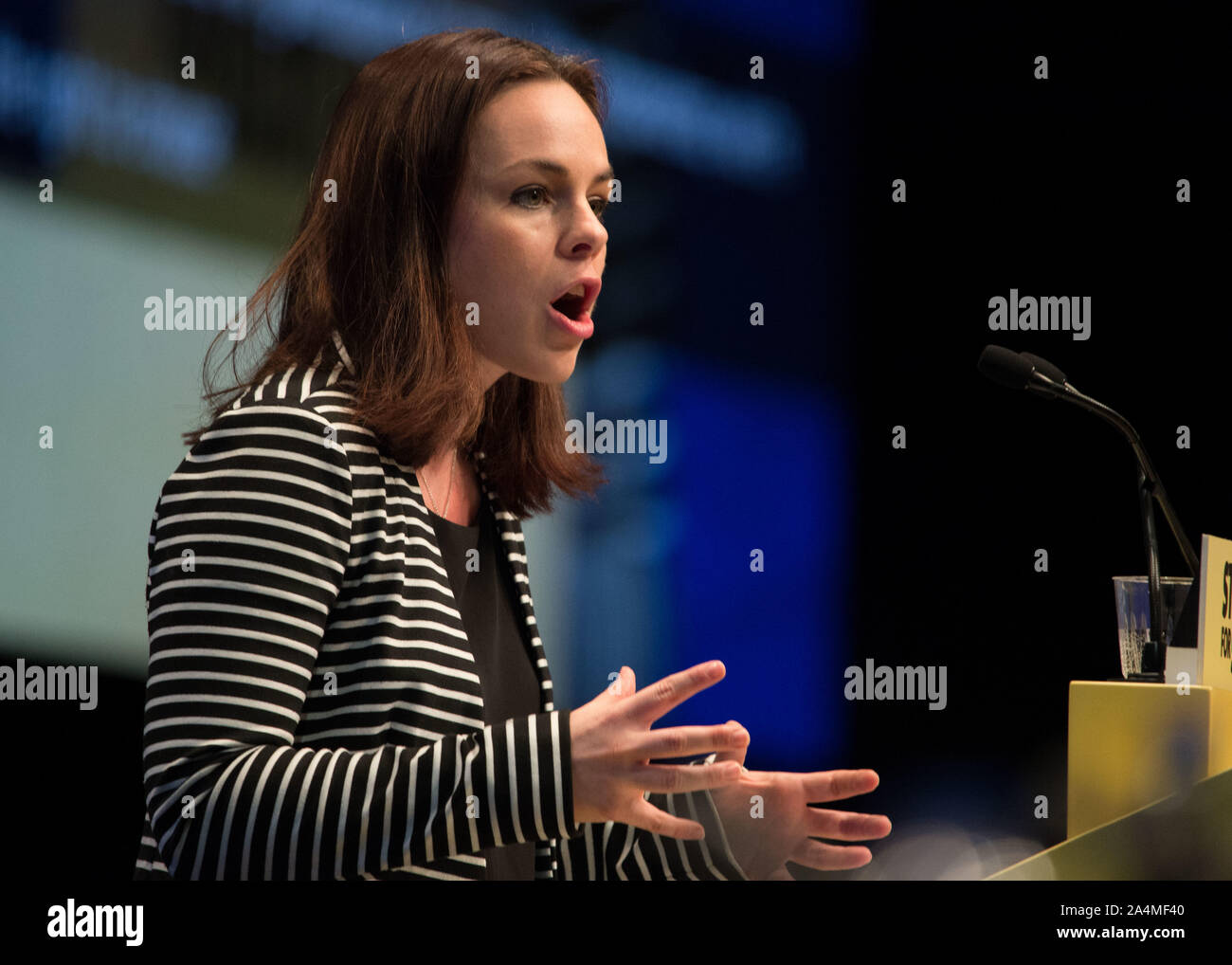 Three quarter view of kate forbes speaking at conference hi-res stock ...