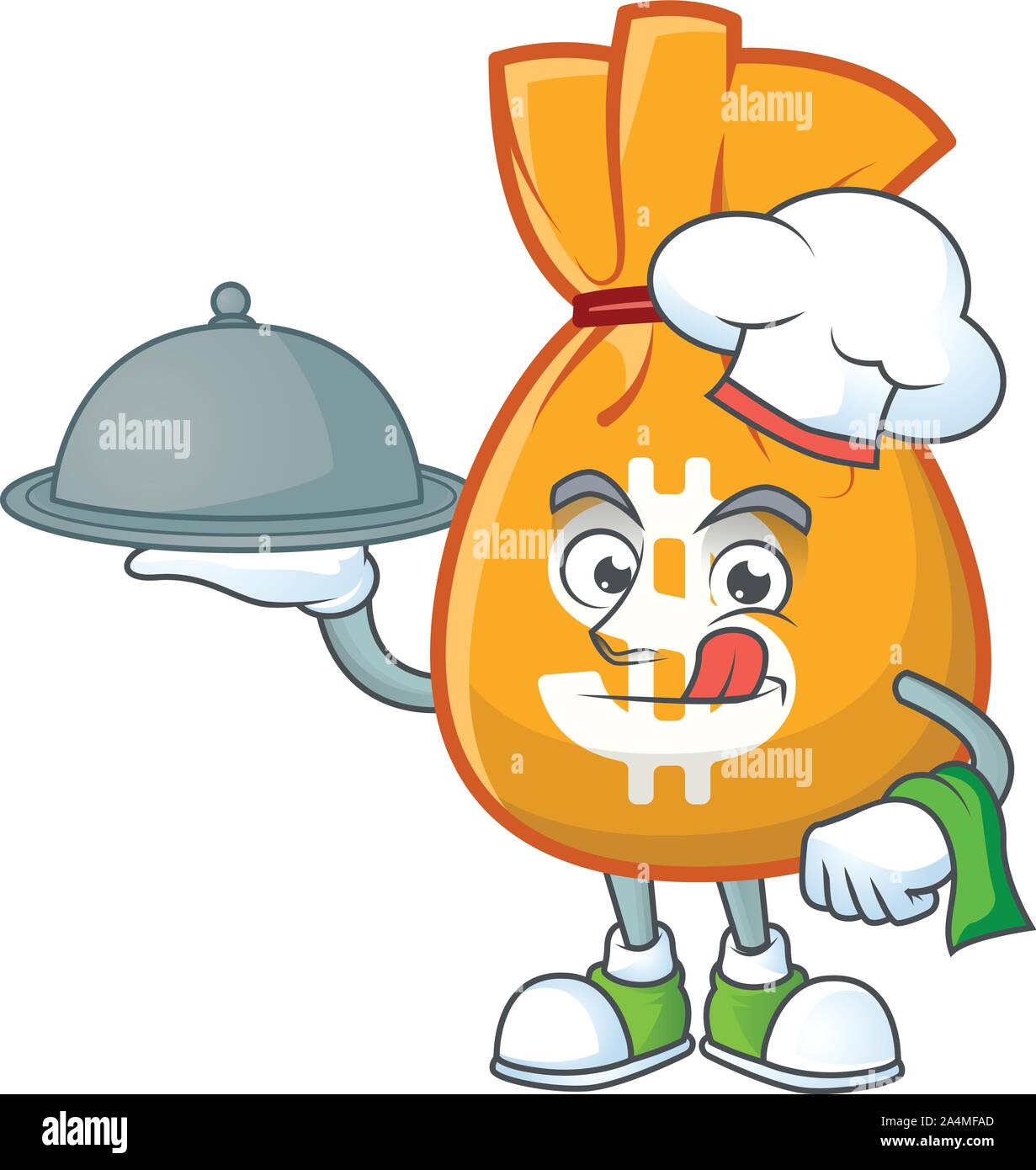 Chef with food the bag of money for saving Stock Vector Image & Art - Alamy