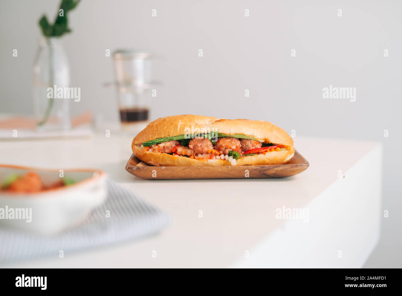 Traditional vietnamese breakfast dish called Banh Mi Xiu Mai Stock ...