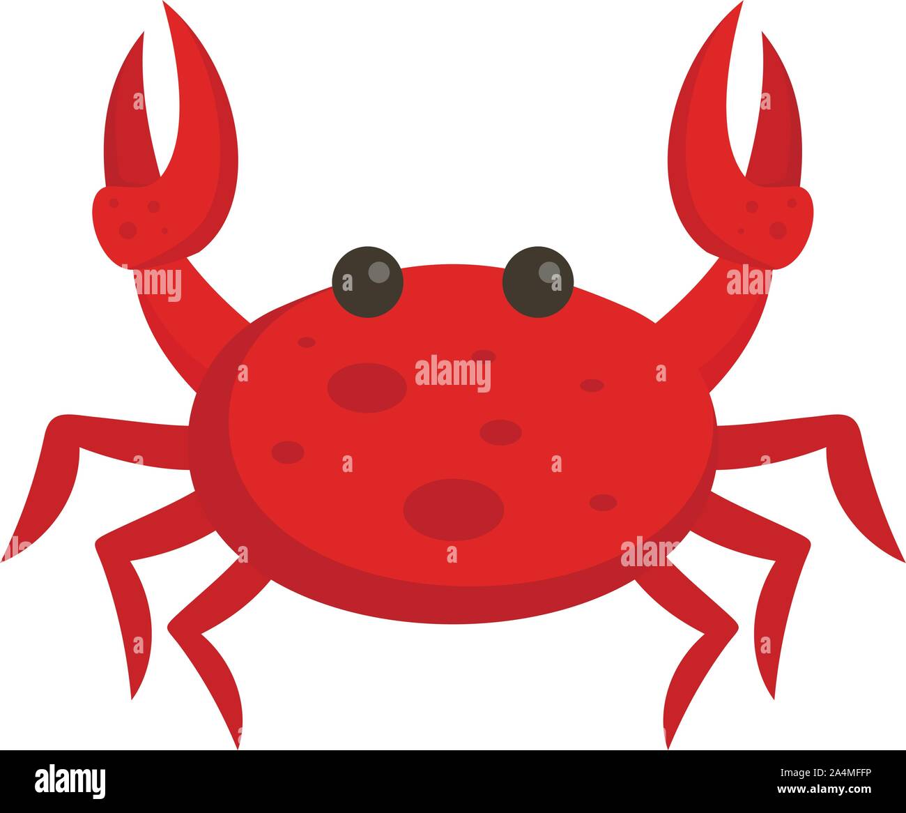 Red crab icon. Flat illustration of red crab vector icon for web design ...