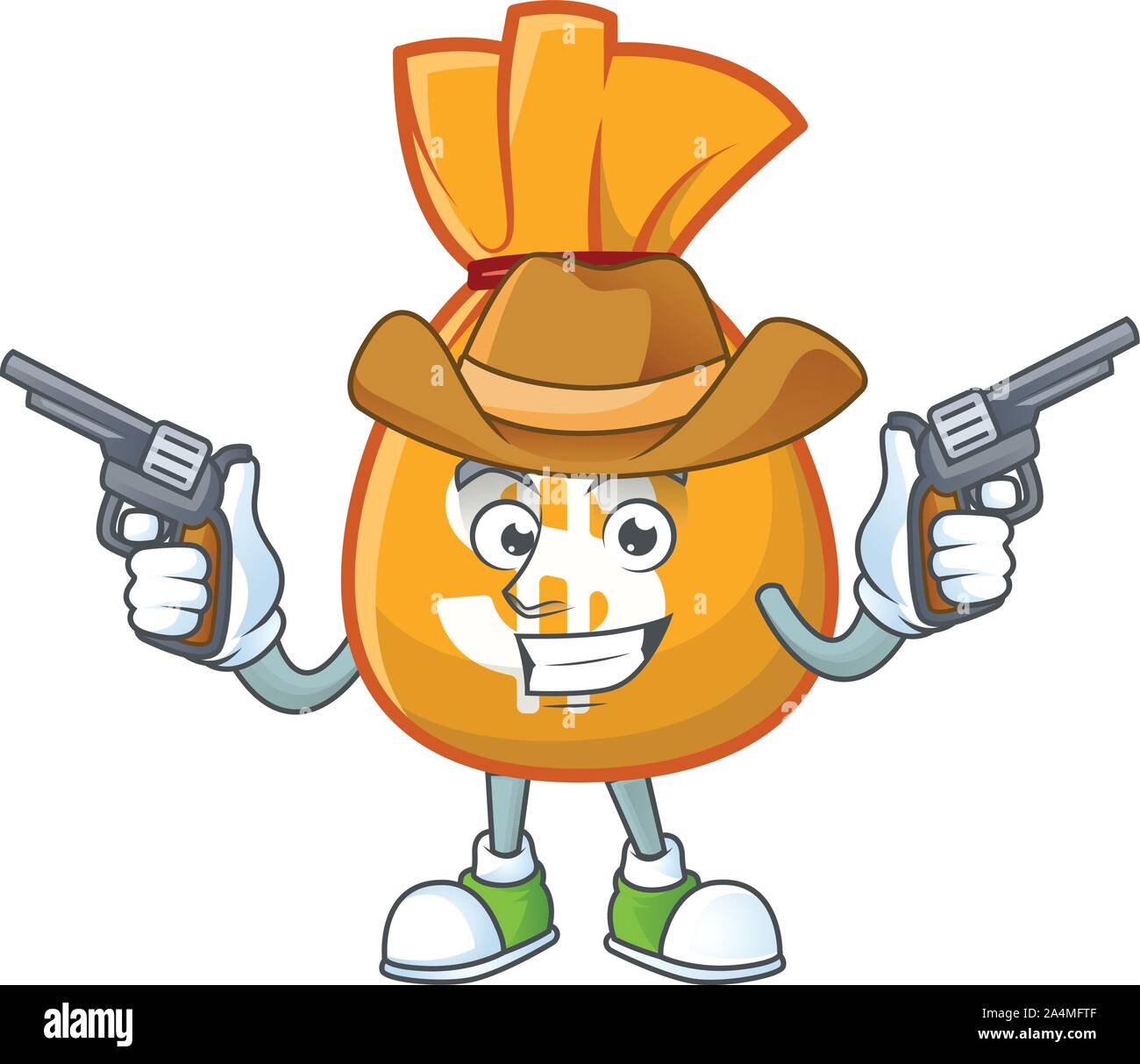 Cowboy bag of money in the character Stock Vector Image & Art - Alamy