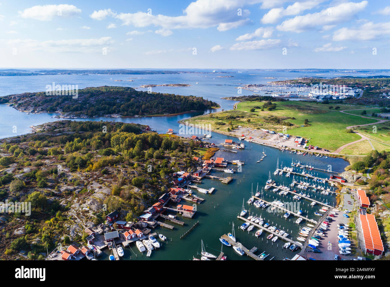 Aerial view of marina Stock Photo - Alamy