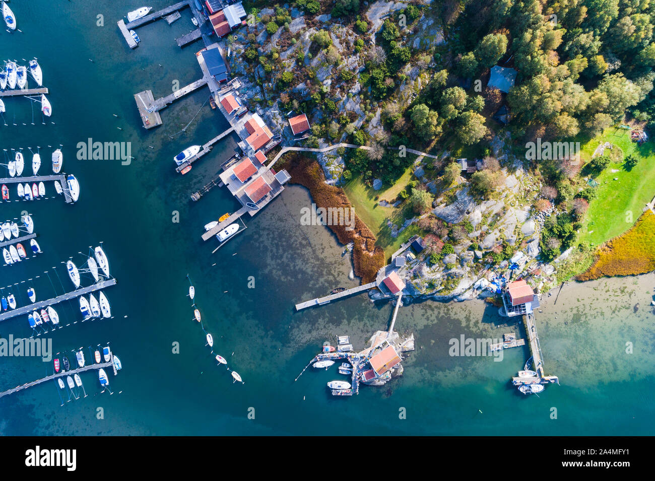 Aerial view of marina Stock Photo - Alamy