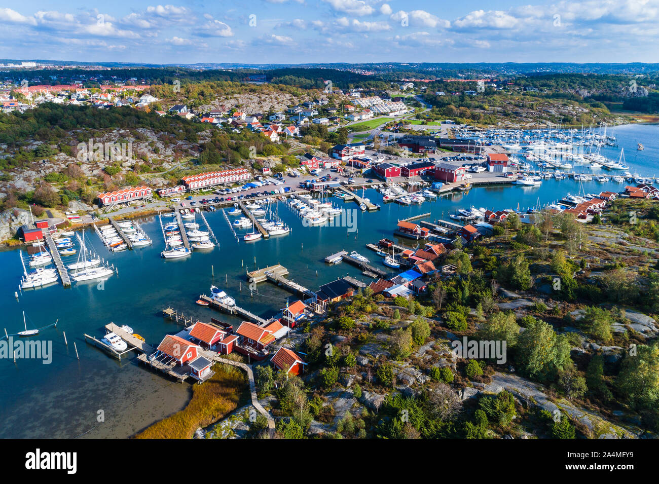 Aerial view of marina Stock Photo - Alamy