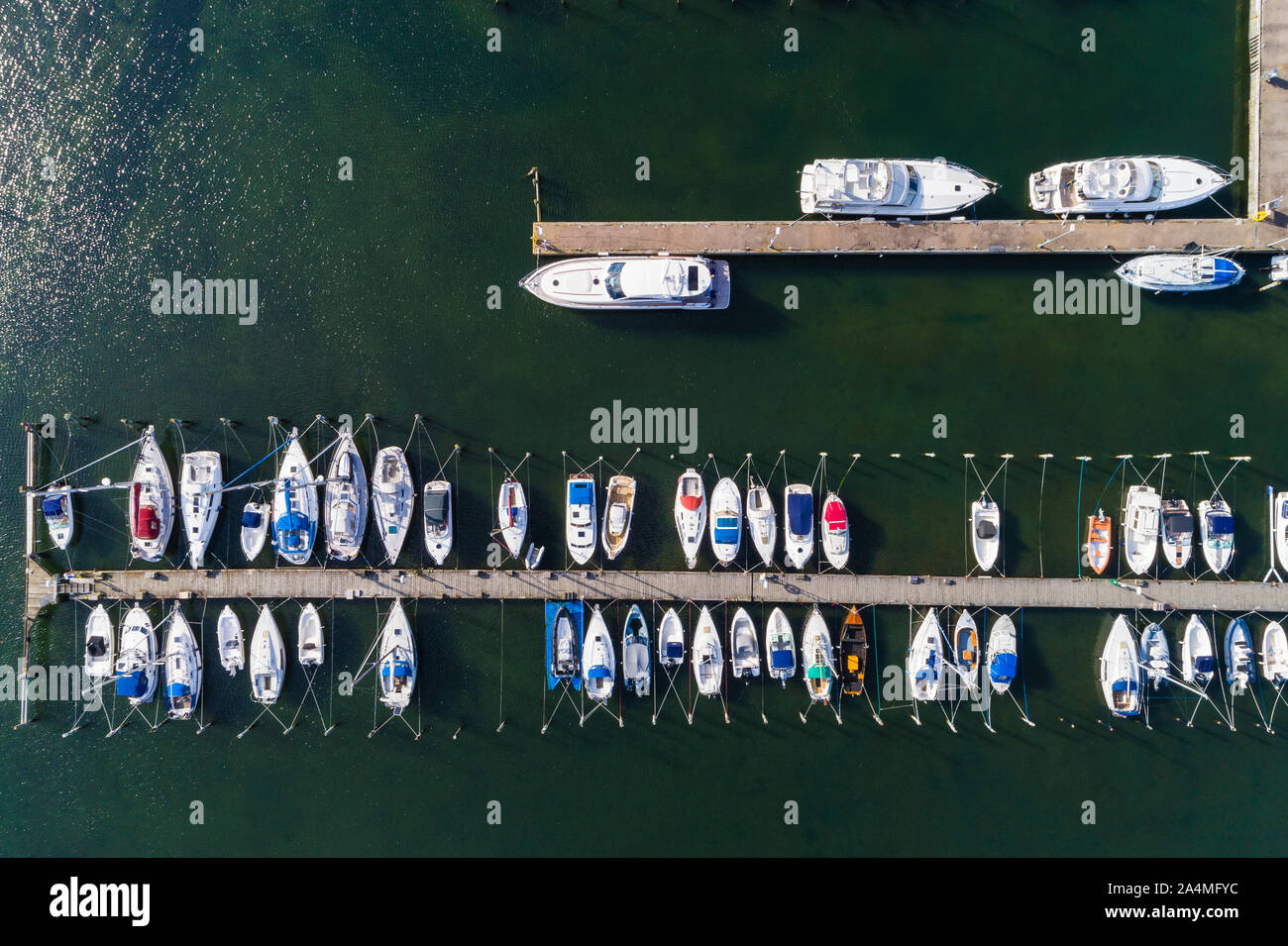 Aerial view of marina Stock Photo - Alamy