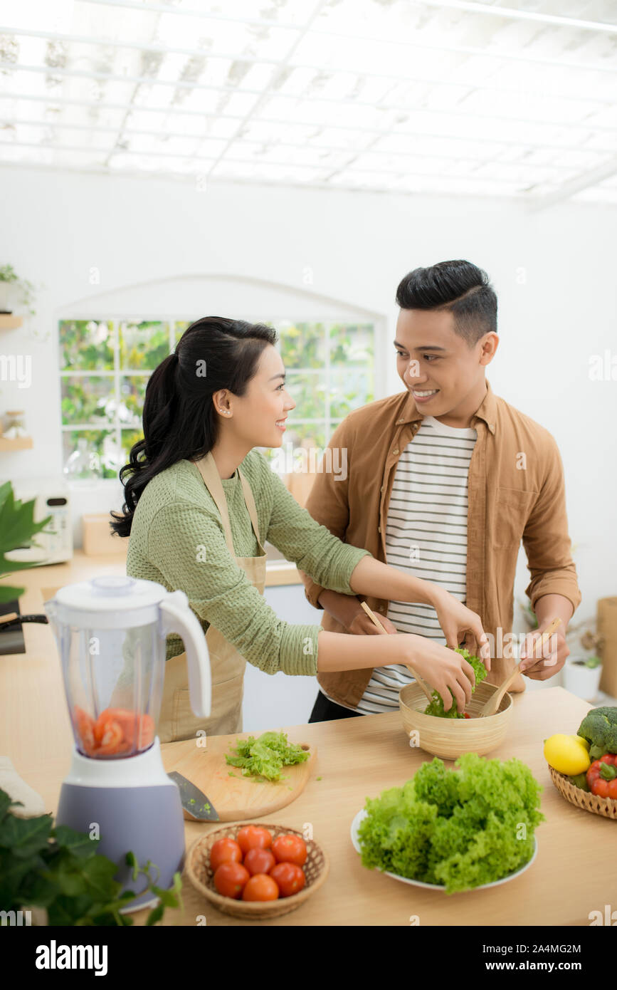 Couple Cooking Hobby Lifestyle Concept Stock Photo - Alamy
