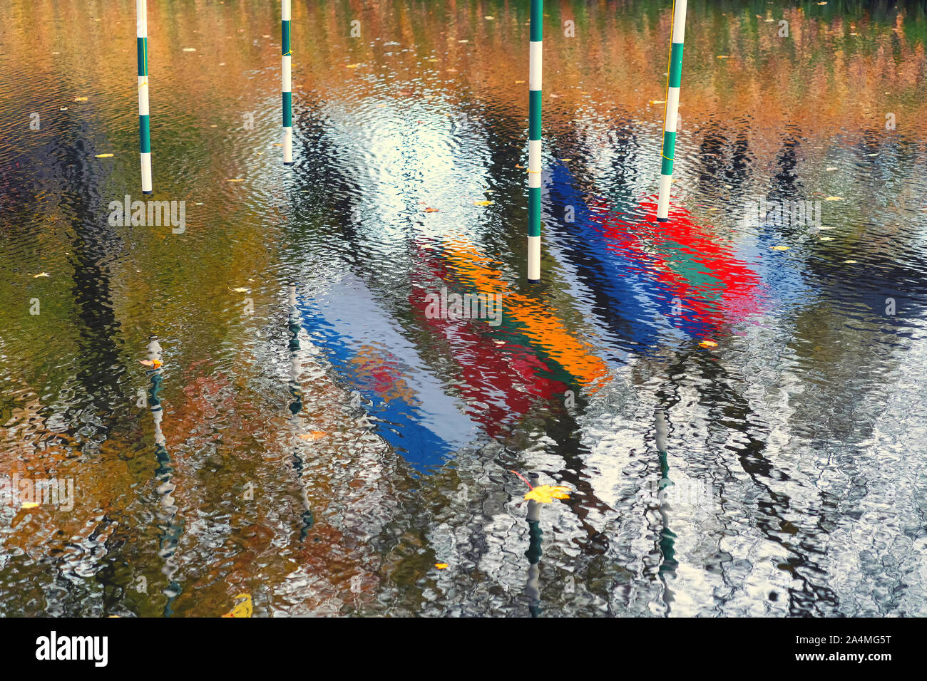 Reflection of national flags in the waves of the channel Stock Photo ...