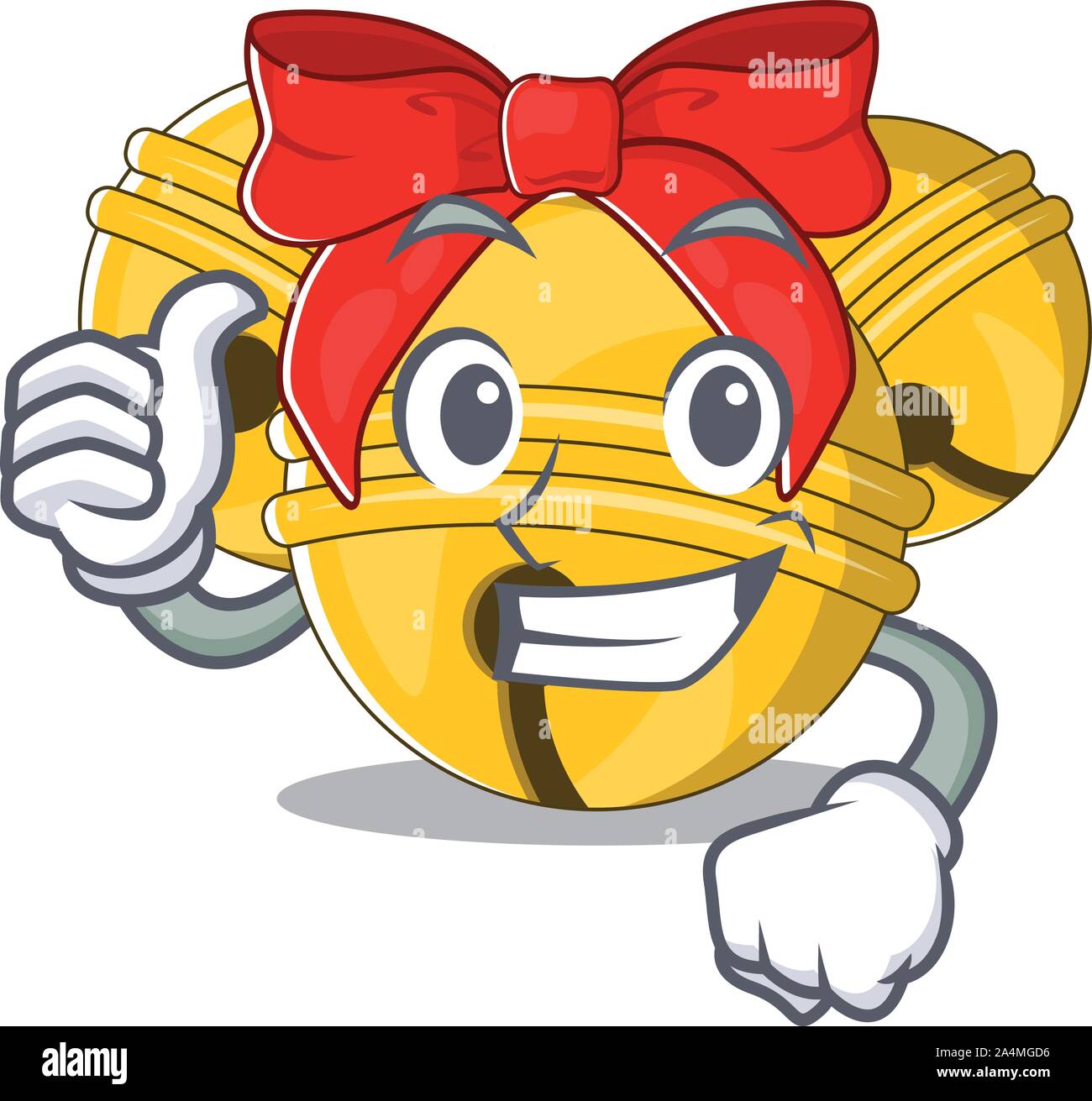 Thumbs up Jingle bell cartoon isolated with mascot Stock Vector Image ...
