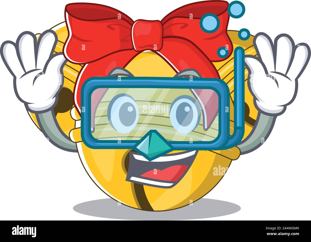 Diving Jingle bell cartoon isolated with mascot Stock Vector Image ...