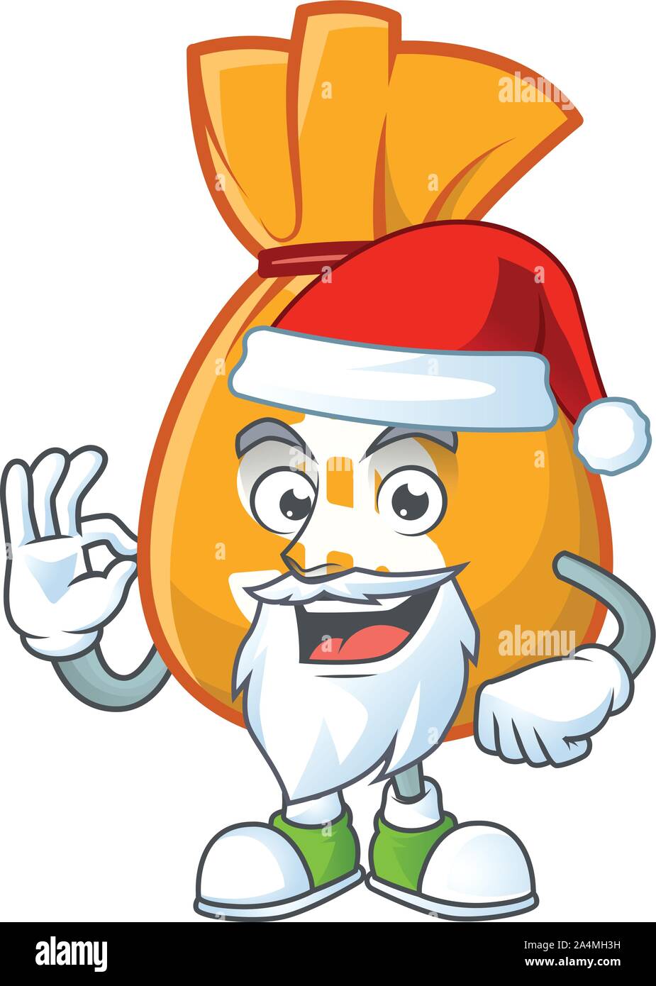Santa bag of money on white background Stock Vector Image & Art - Alamy