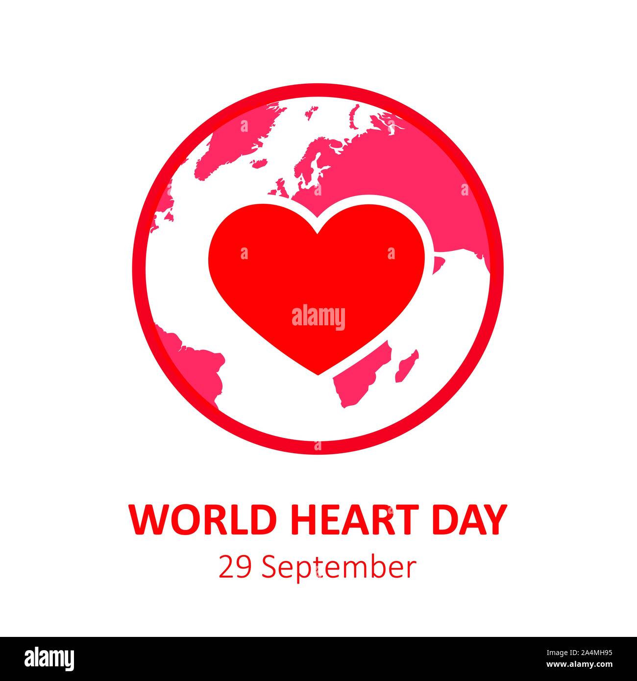 world heart day heartbeat cardiography graphic with earth vector ...