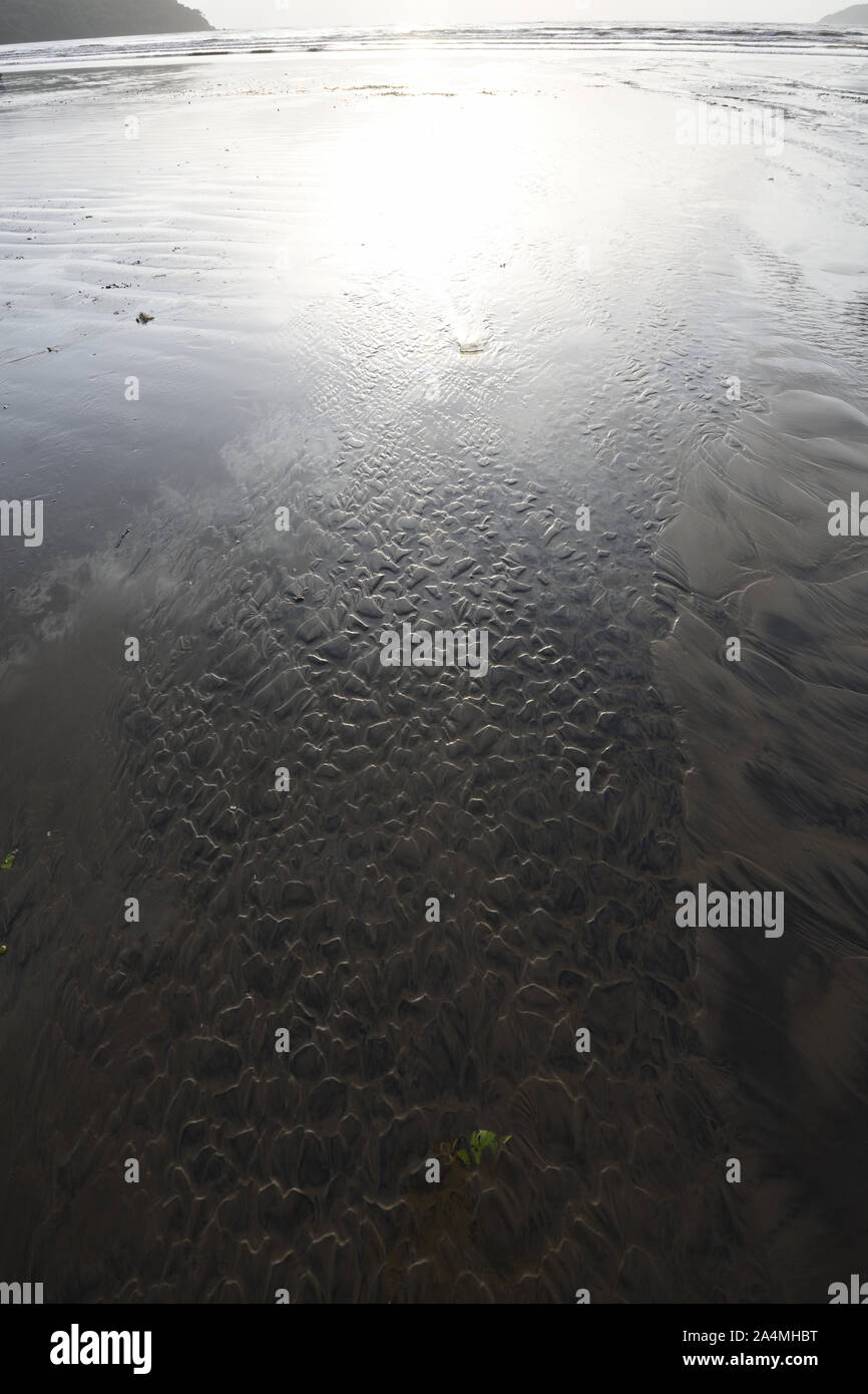 Soil texture of the Caranzalem Beach. Panaji, Goa, India Stock Photo ...