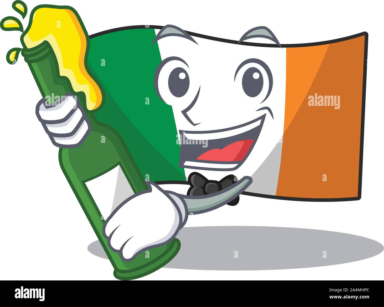 With beer flag ireland mascot the character shape Stock Vector Image ...