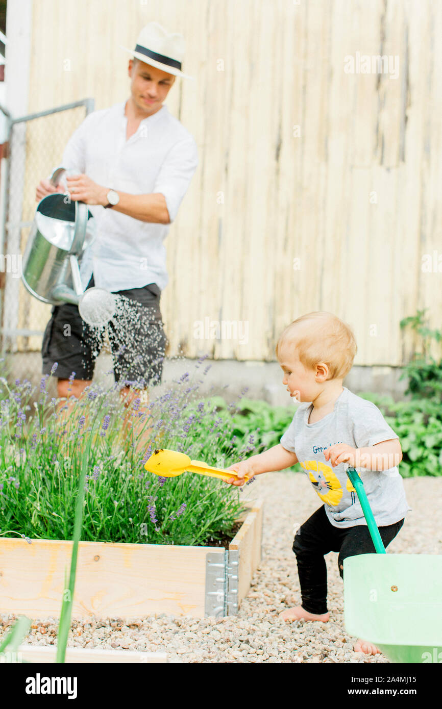 Father child, vegetable garden hi-res stock photography and images - Alamy