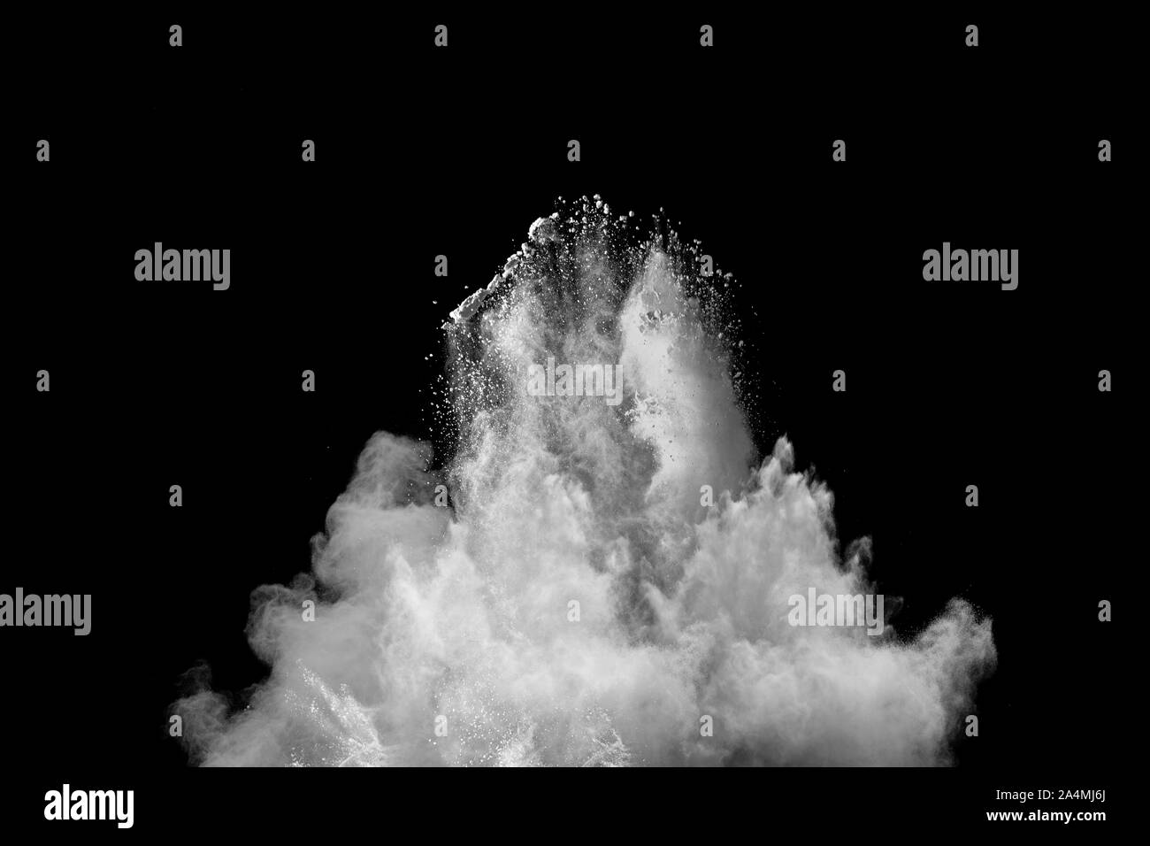 abstract white powder splatter on black background,Freeze motion of ...