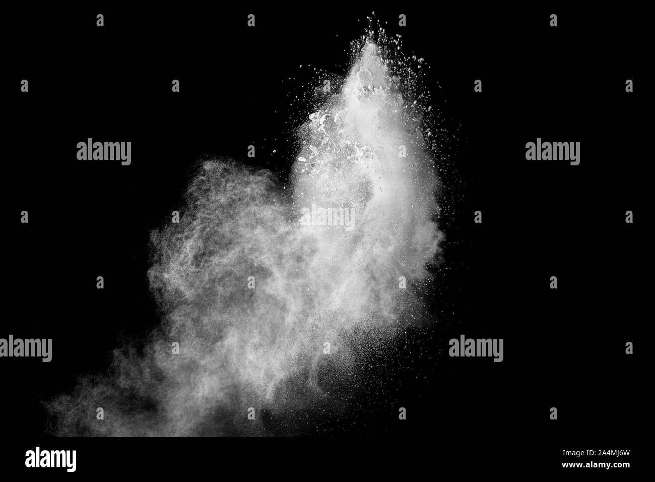 abstract white powder splatter on black background,Freeze motion of ...