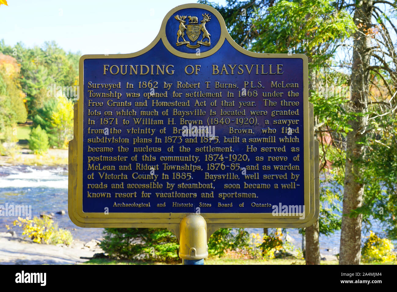 Historic Sign in Autumn scene in Baysville, and High Falls near ...